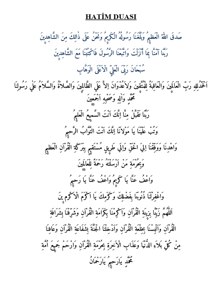 Hati̇m Duasi | PDF