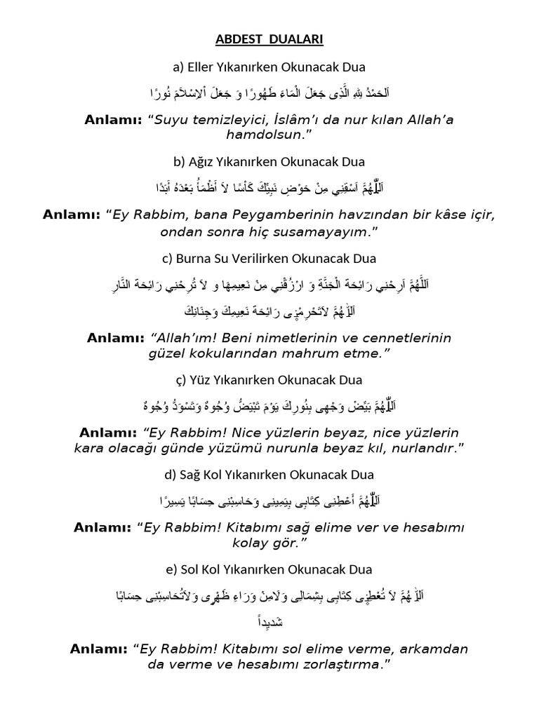 Abdest Dualari | PDF