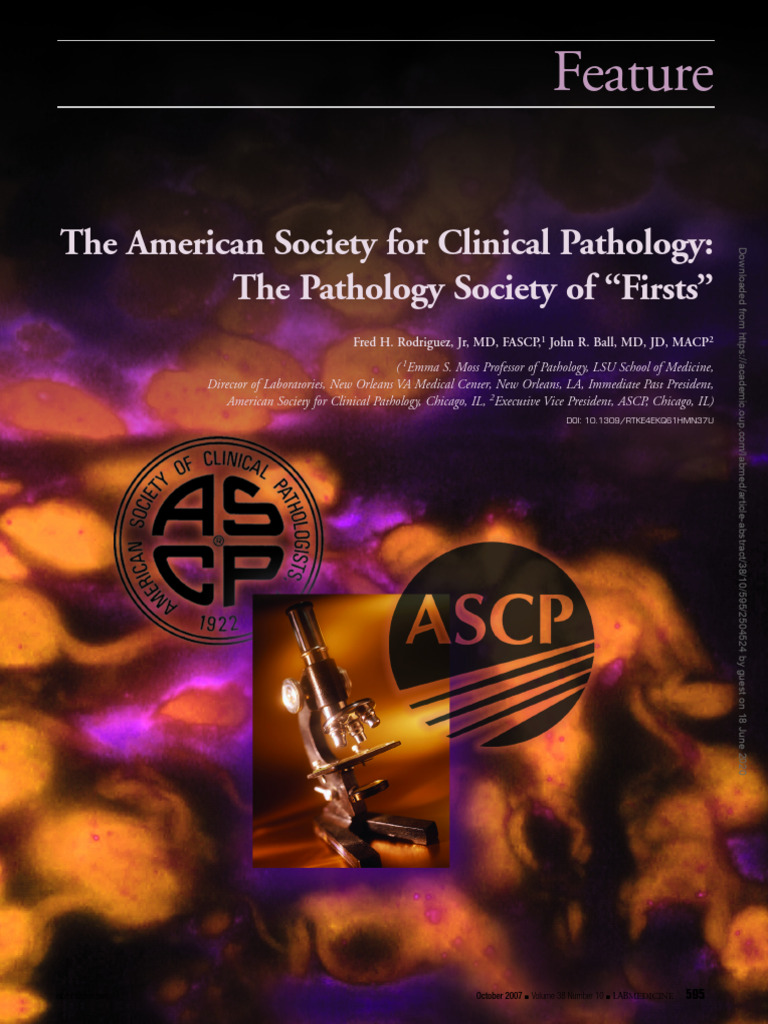The American Society For Clinical Pathol | PDF | Pathology | Health Care
