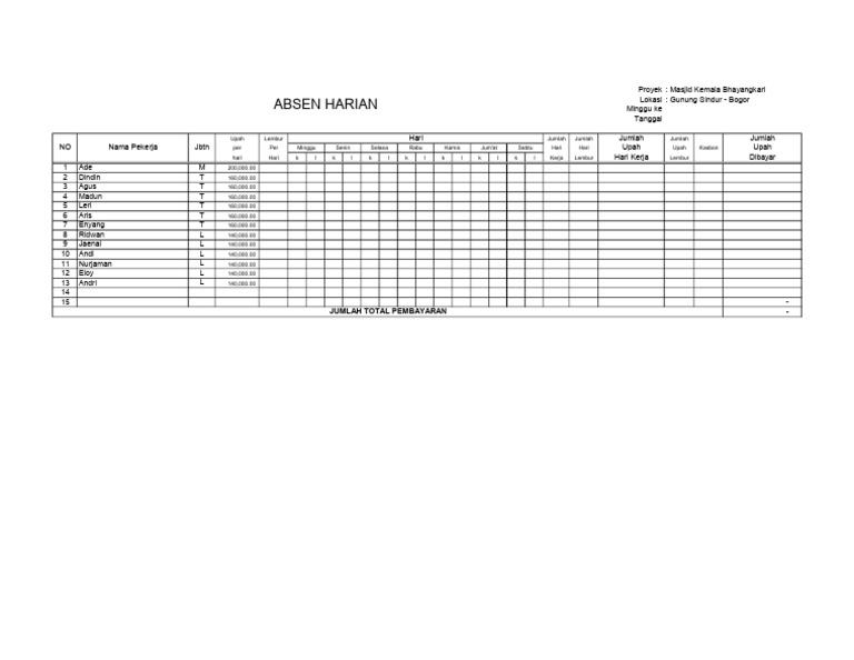 Foam Absensi Masjid Kemala Sari | PDF