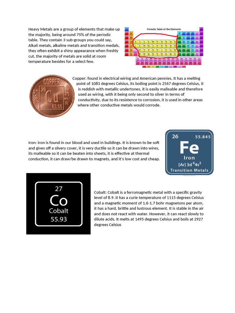 Overview of Heavy Metals and Their Uses | PDF
