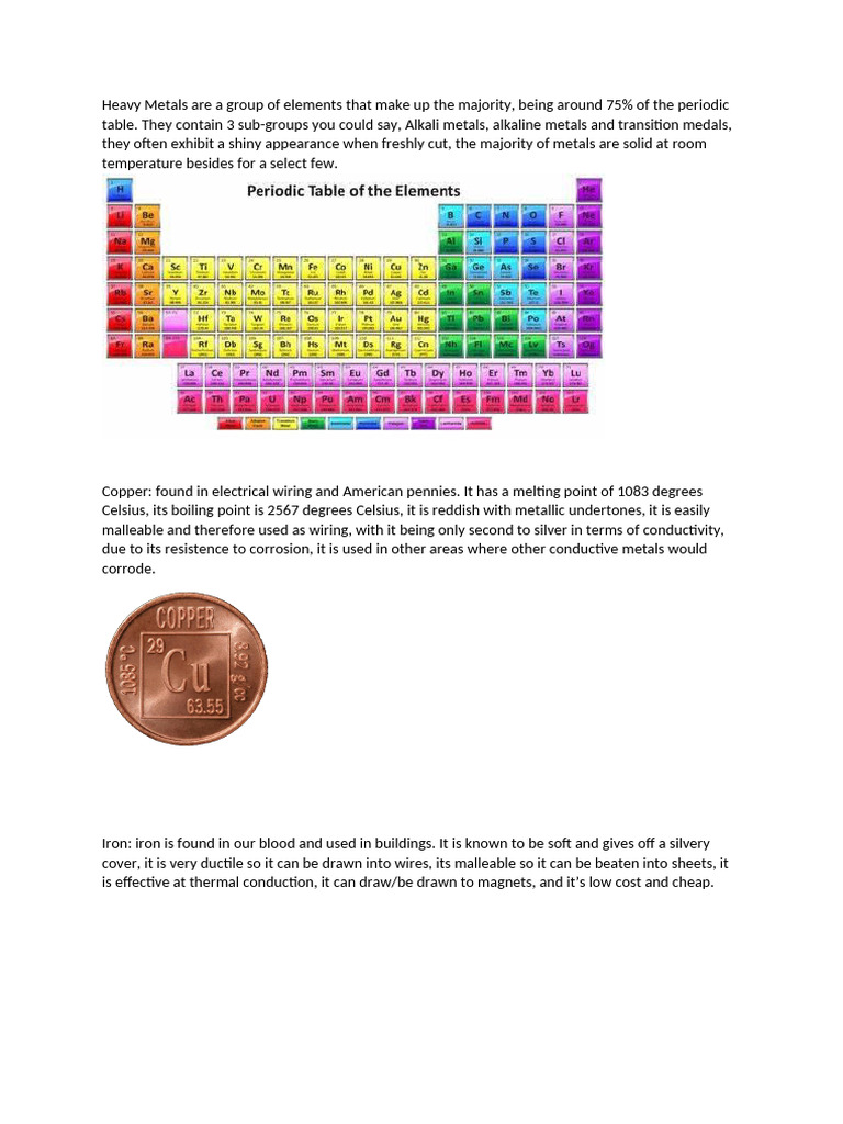 Heavy Metals Are A Group of Elements That Make Up The Majority | PDF