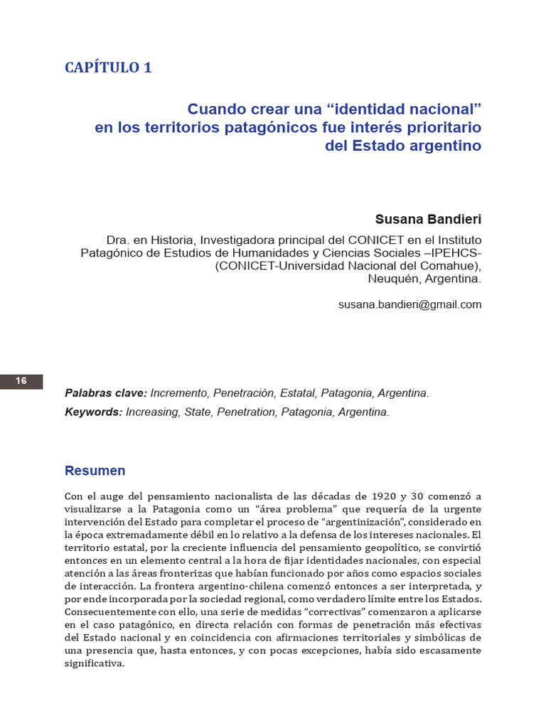 Identidad Nacional en la Patagonia Argentina | PDF