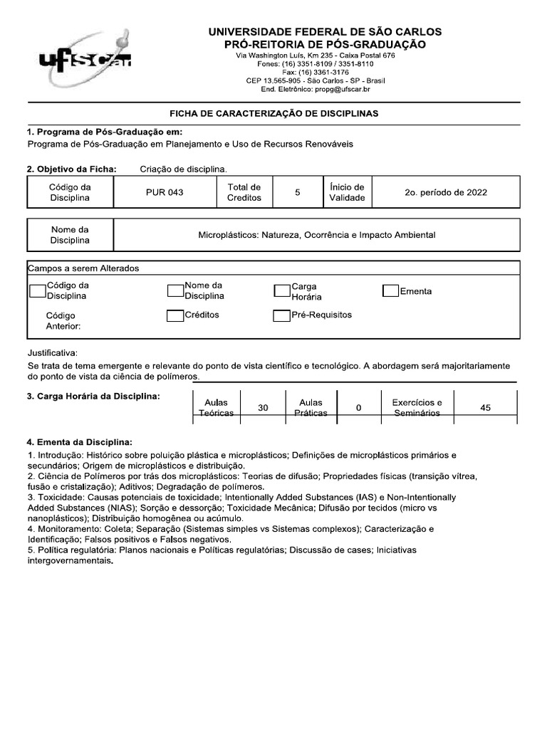 Ementa PUR 043 | PDF