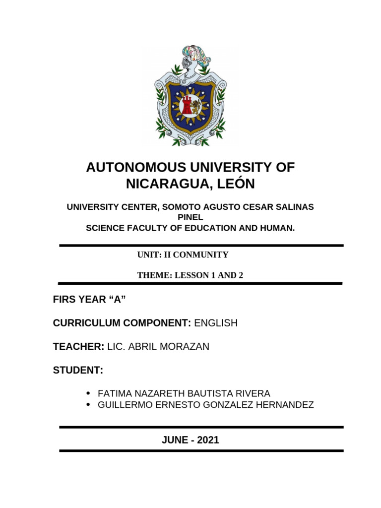AUTONOMOUS UNIVERSITY OF NICARAGUA | PDF