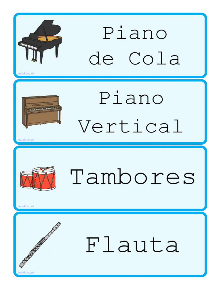 Tarjetas de Instrumentos Musicales | PDF