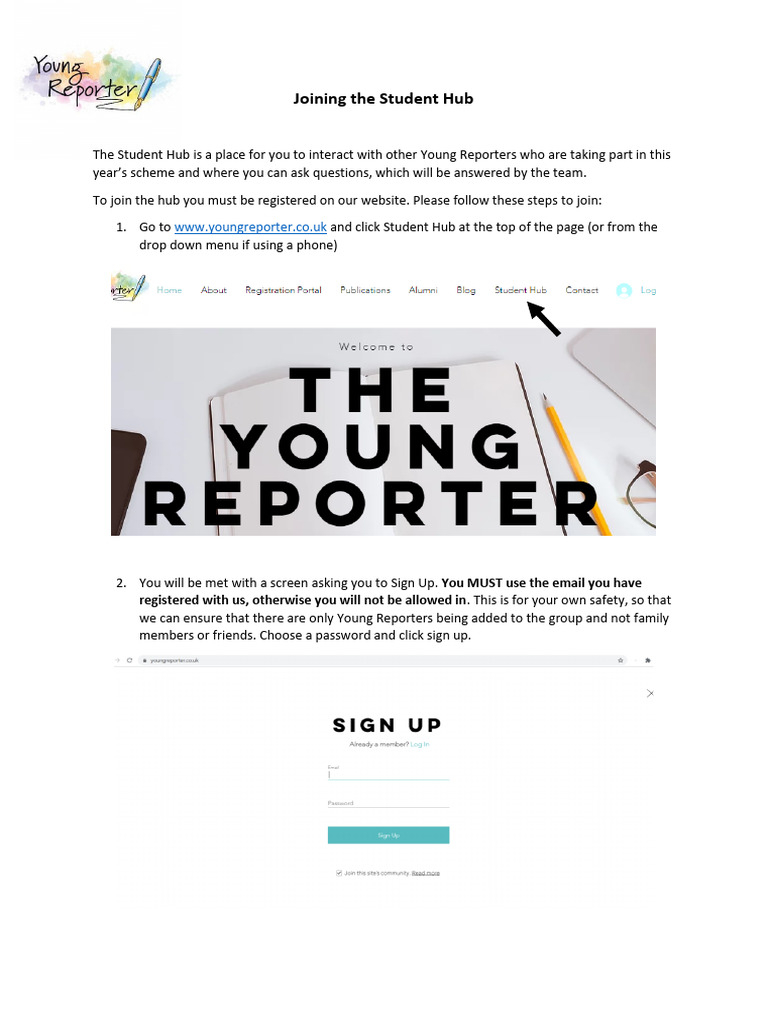 How to Join the Student Hub | PDF