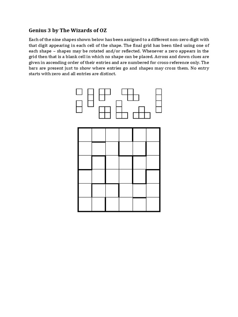 Genius 3 by WoOZ Ritangle Puzz and Soln | PDF | Mathematics