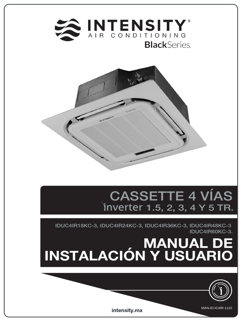 Manual de Instalacion y Usuario Cassette 4 Vias V1122 | PDF | Control remoto | Tornillo