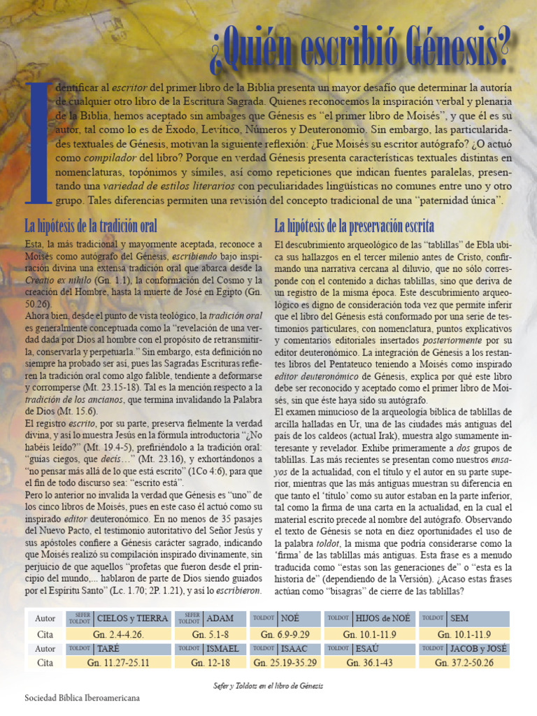 Quien-escribio-el-Genesis | PDF | Libro del Génesis | Moisés
