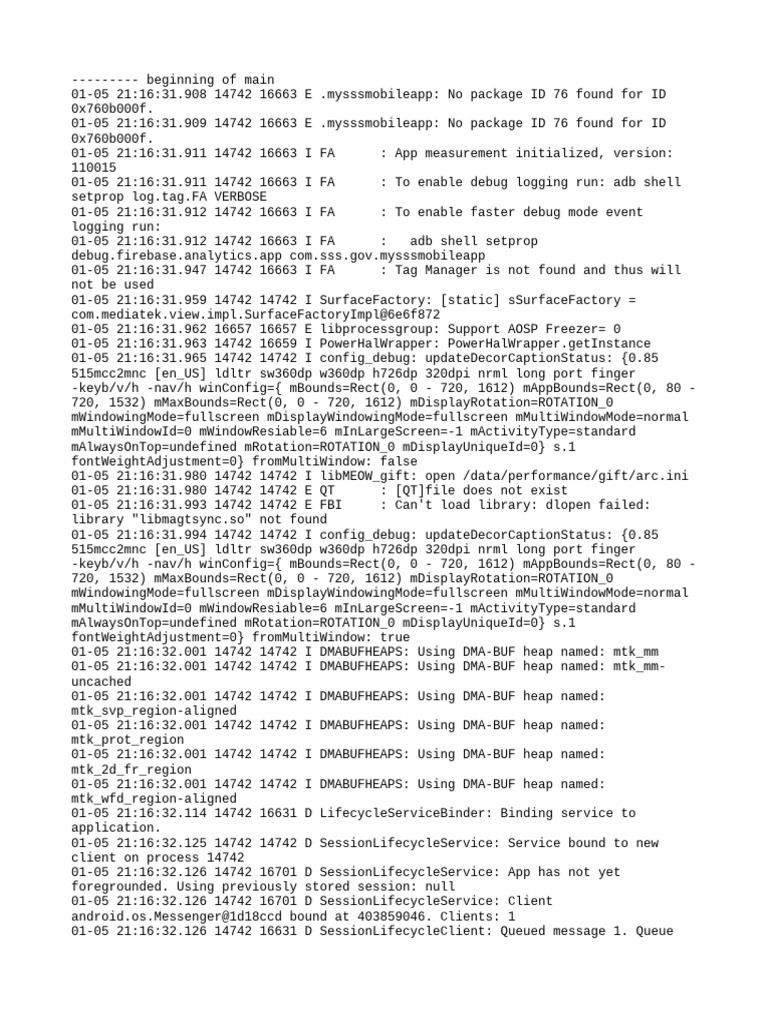 Mobile App Debug Log Analysis | PDF | Information Technology | Software