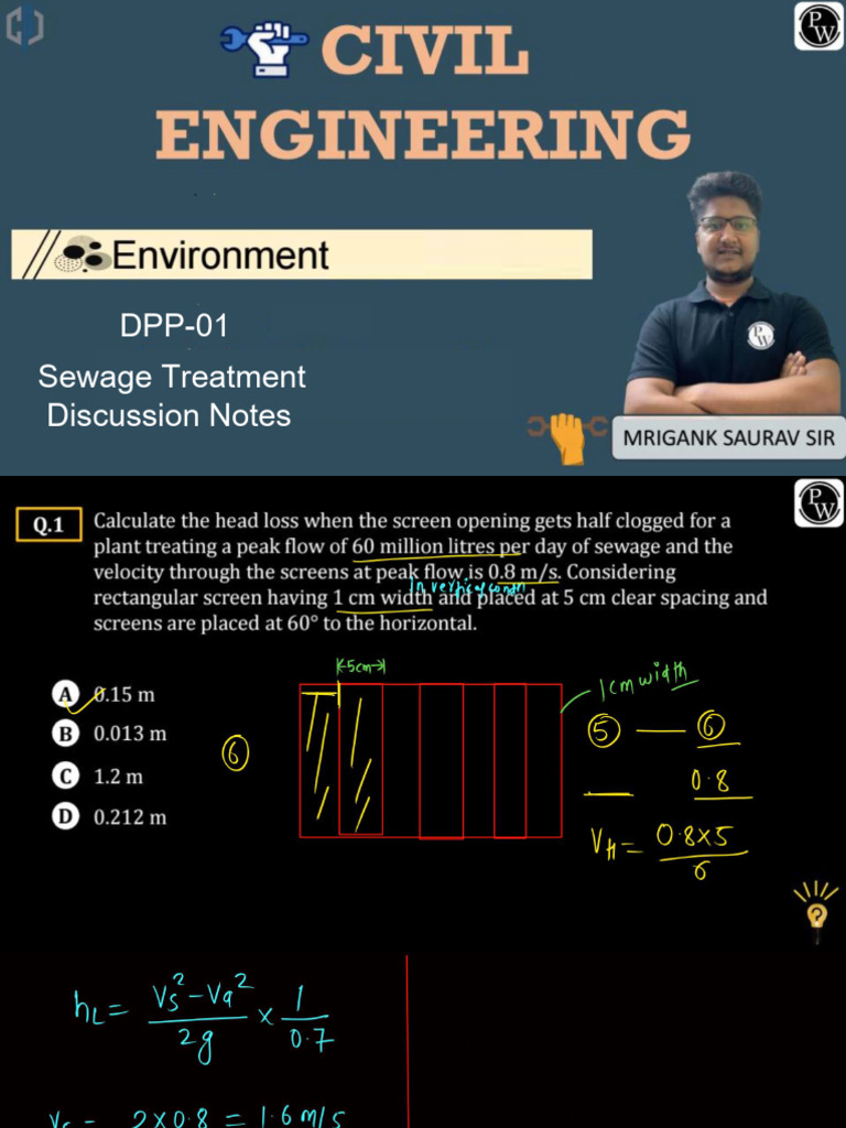Sewage Treatment - DPP 01 Discussion Notes | PDF