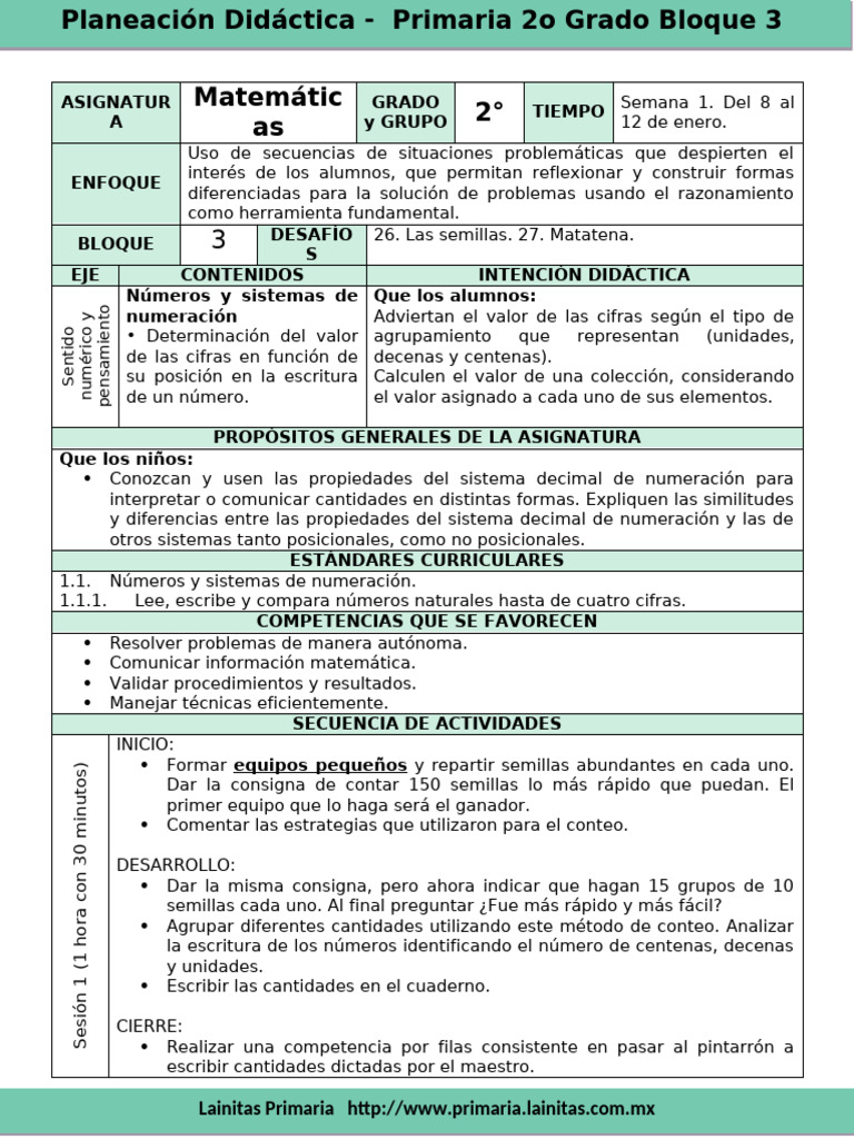 Matematicas Bloque 3 2° Grado | PDF | Decimal