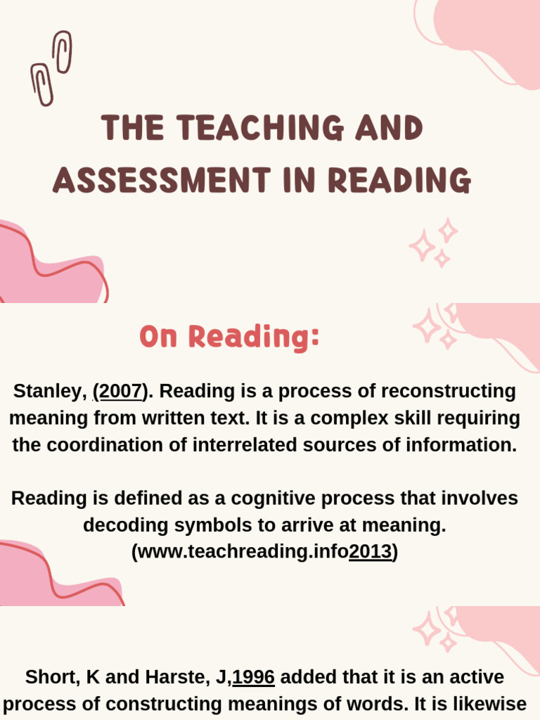 Teaching and Assessment of Reading | PDF | Reading Comprehension | Semantics
