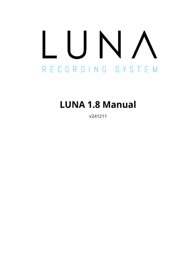 LUNA+v1 8+manual | PDF | Microsoft Windows | Computing