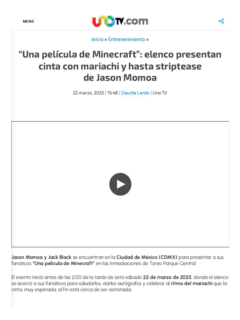 Presentación de "Una película de Minecraft" | PDF