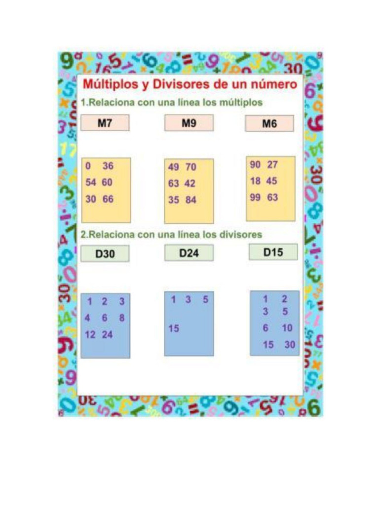 Multiplos y Divisores-Actividades | PDF