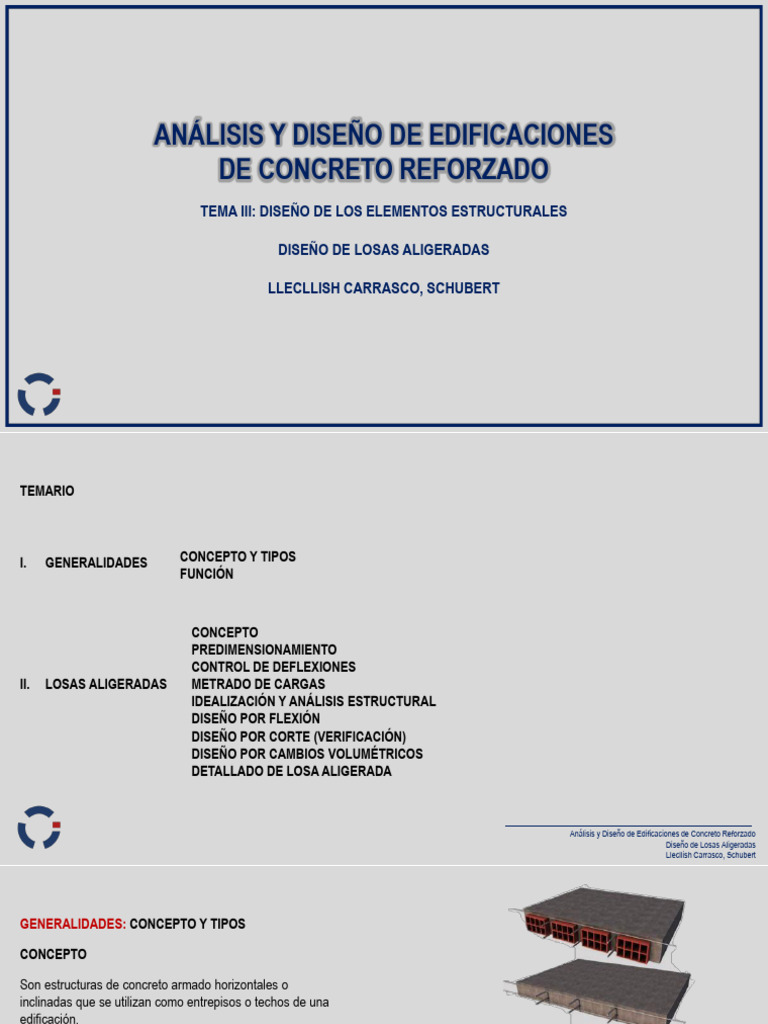 Diseño de Losas Aligeradas | PDF | Hormigón | Material compuesto