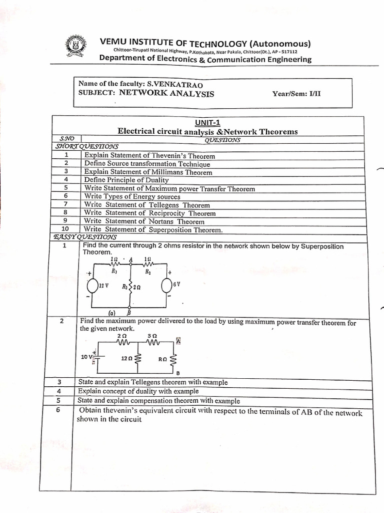 NA - Question Bank | PDF