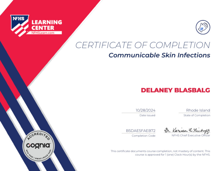 Communicable Skin Infections Certificate - PE Makeup | PDF
