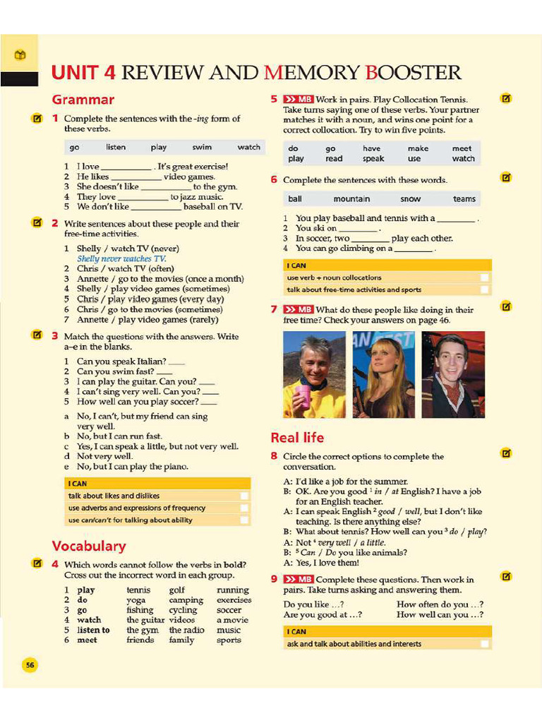 Grammar & Memory Booster - U4 | PDF