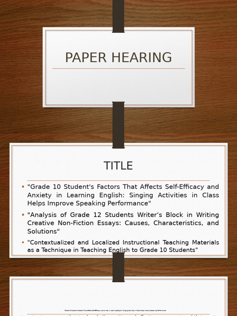 CONCEPT-HEARING - English | PDF