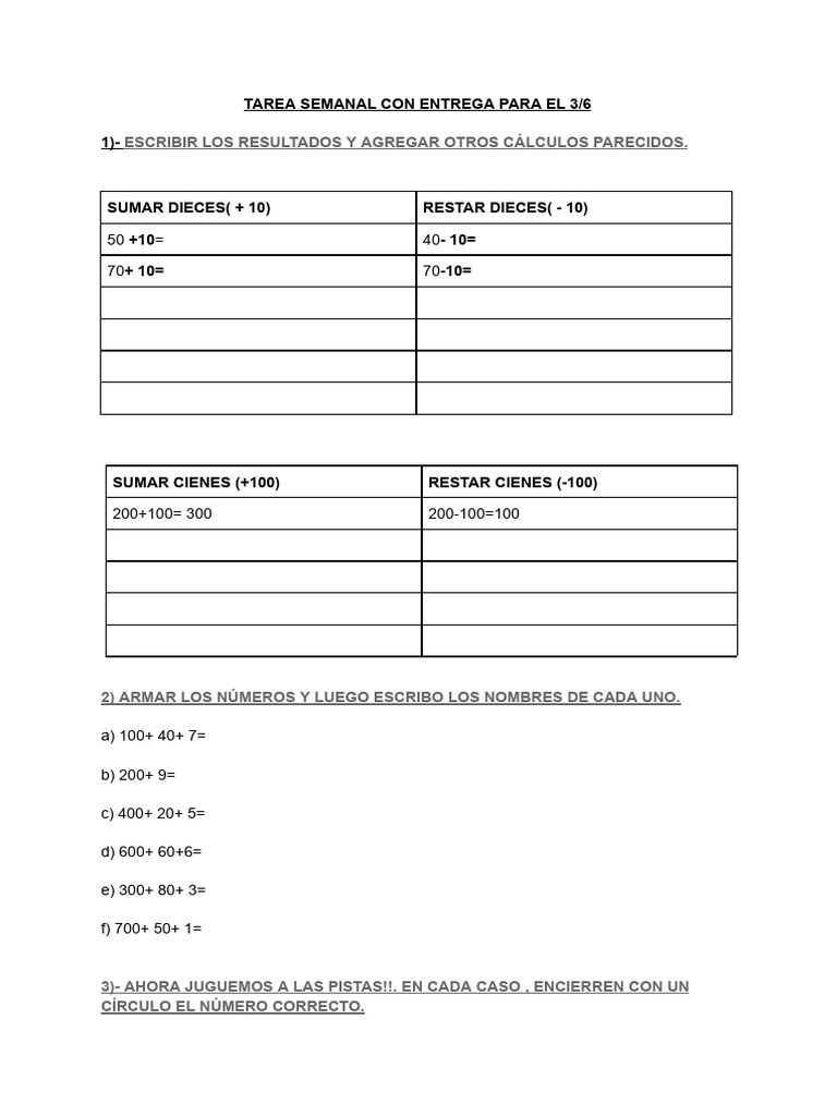 Tarea Semanal de Matemáticas | PDF