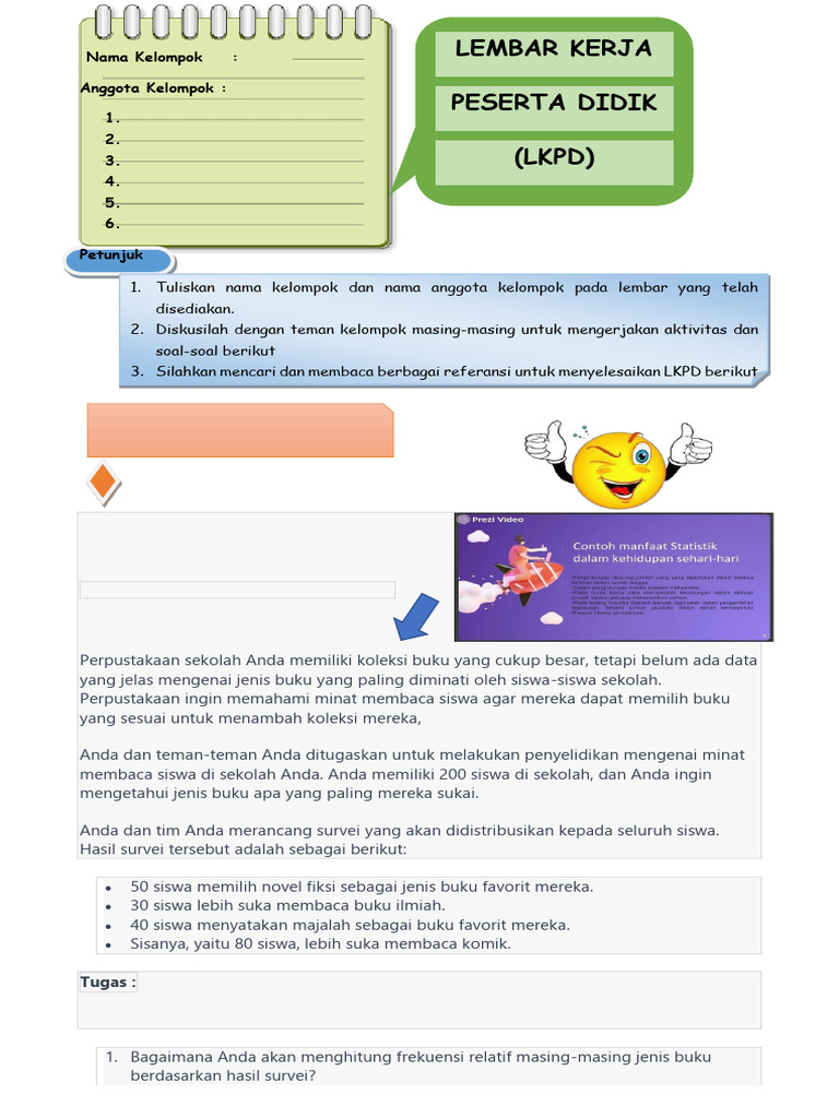 LKPD Statistika, Frekuensi Relatip - PPL | PDF