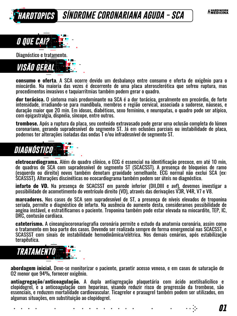 Diagnóstico e Tratamento da SCA | PDF | Infarto do Miocárdio | Angiologia