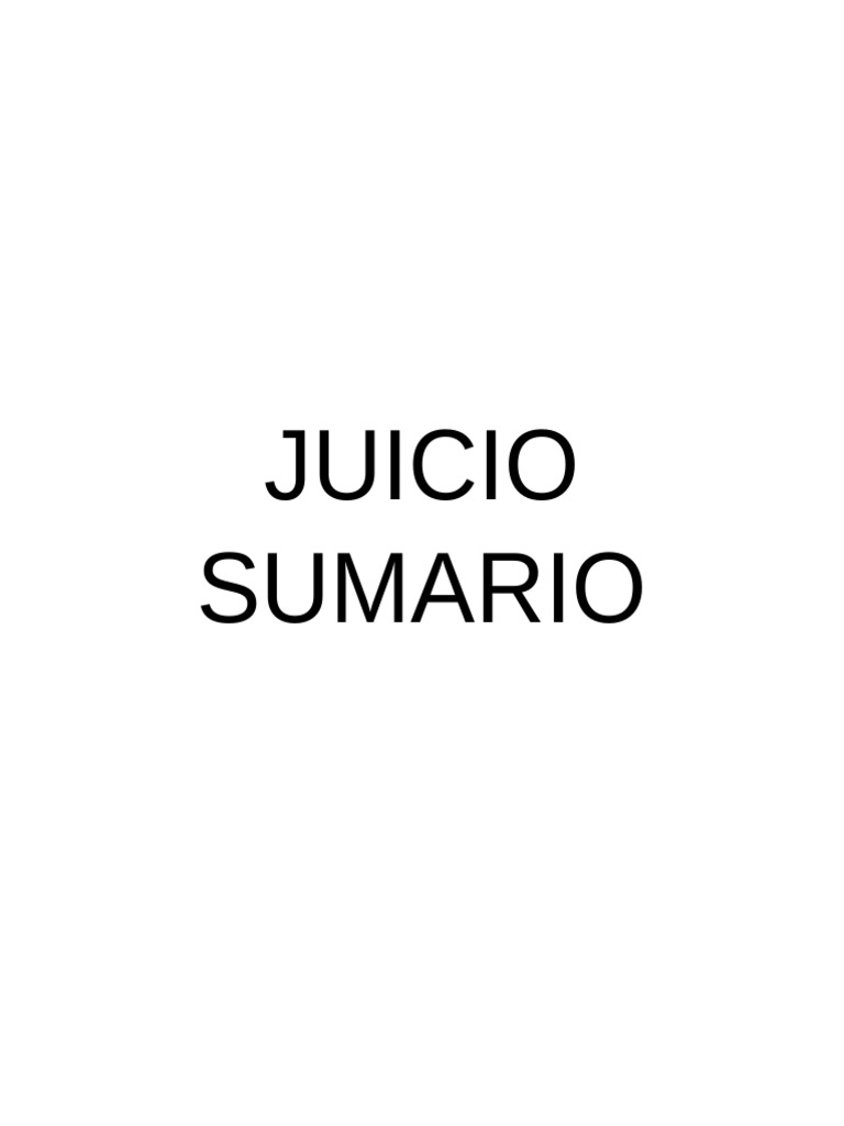 Juicio Sumario: Proceso Rápido y Simplificado | PDF | Demanda judicial ...
