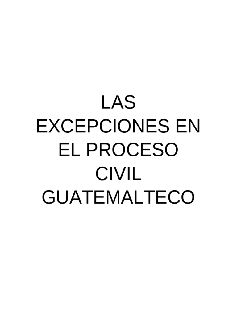 Excepciones Perentorias en el Proceso Civil | PDF | Demanda judicial ...