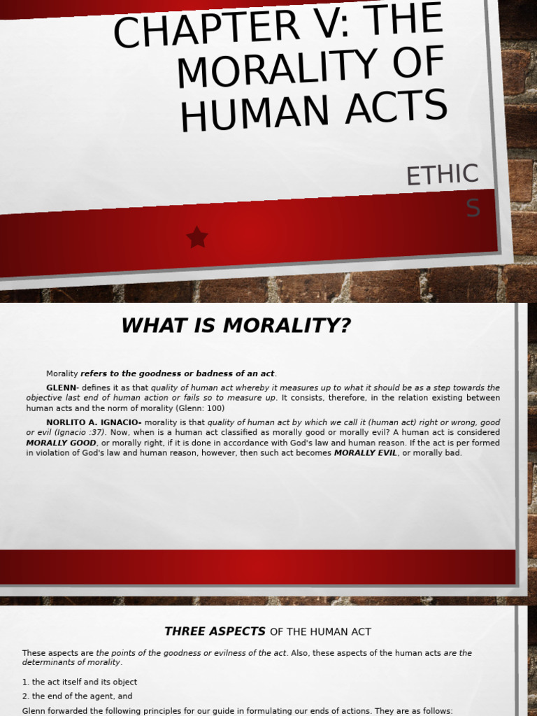 Chapter V The Morality of Human Acts | PDF | Conscience | Morality