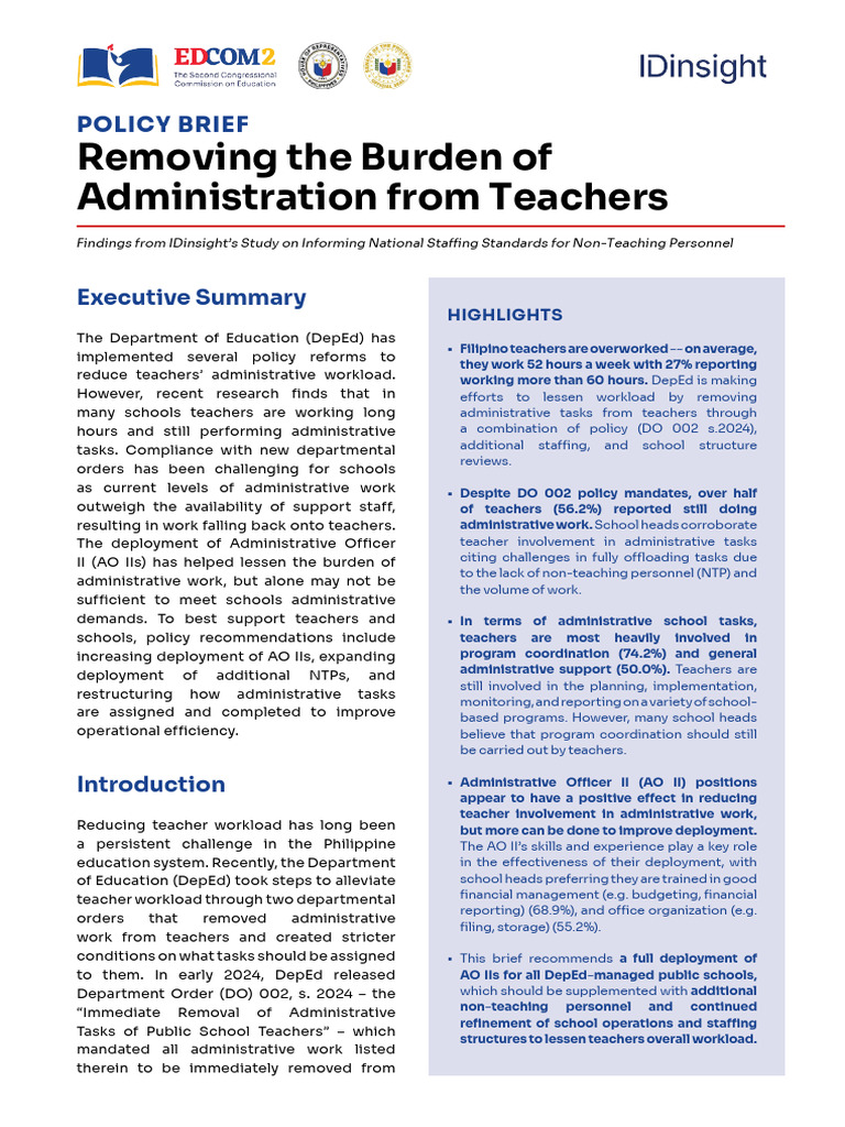 Reducing Teacher Administrative Burden | PDF | Teachers | Focus Group