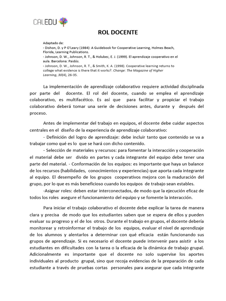 Lectura Complementaria 2 | PDF | Salón de clases | Aprendizaje