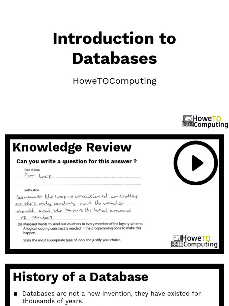 Introduction To Databases 5min Lesson | PDF | Databases | Relational Database