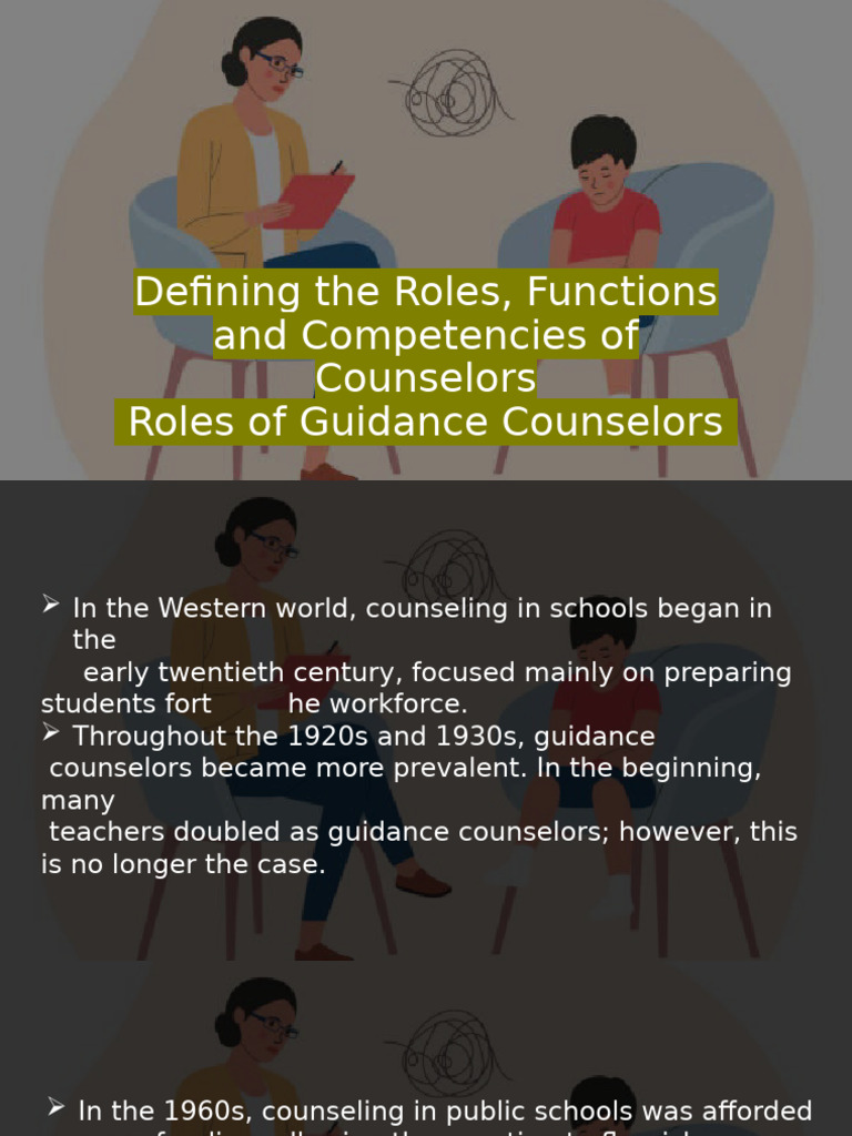 Roles and Competencies of Counselors | PDF | Psychotherapy | School ...
