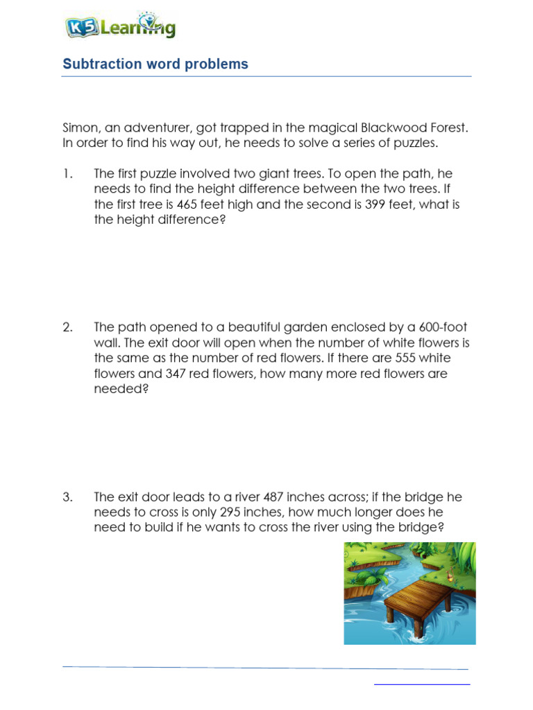 Grade 3 Subtraction Word Problems | PDF