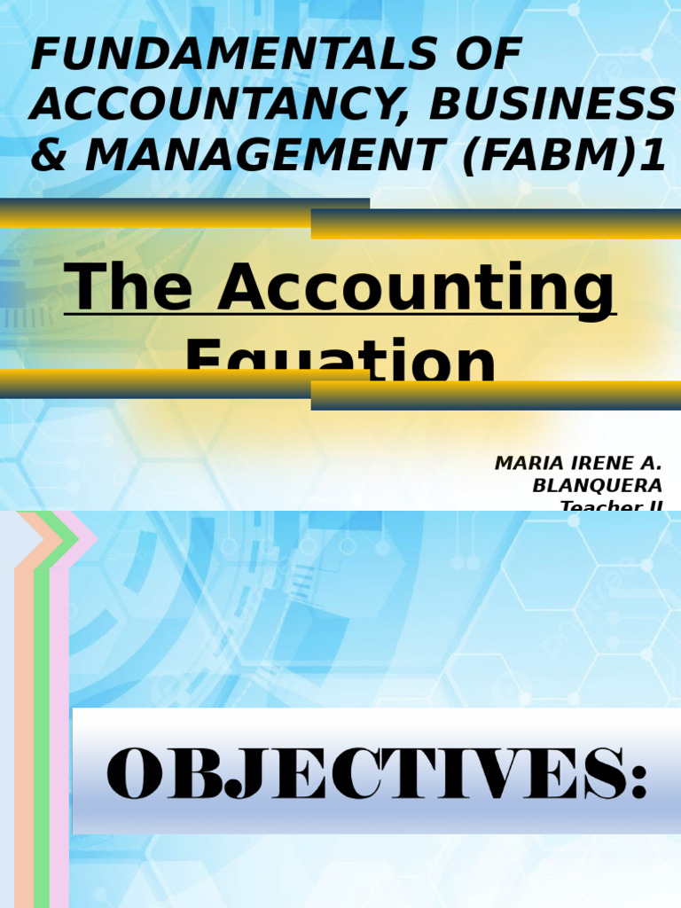 Fabm1 q3 7 the Accounting Equation | PDF