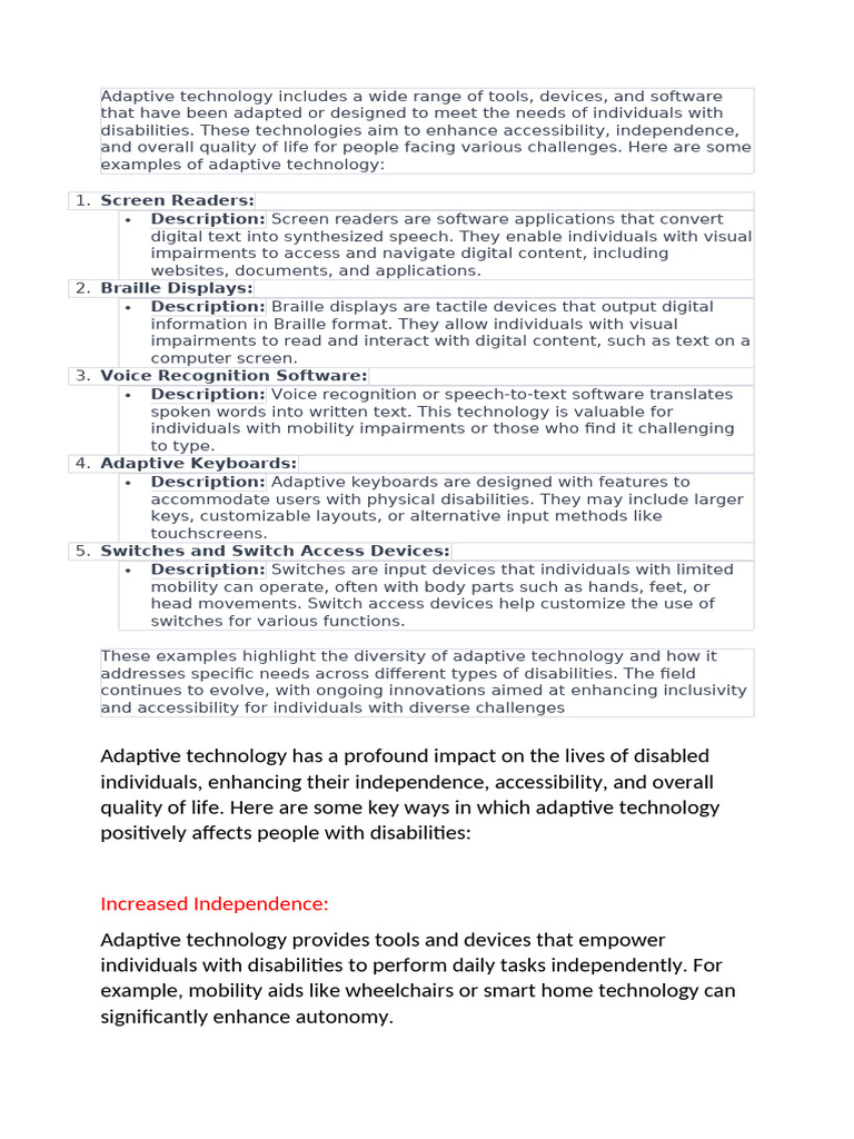 Adaptive Vs Assistive Technology | PDF | Accessibility | Information Technology