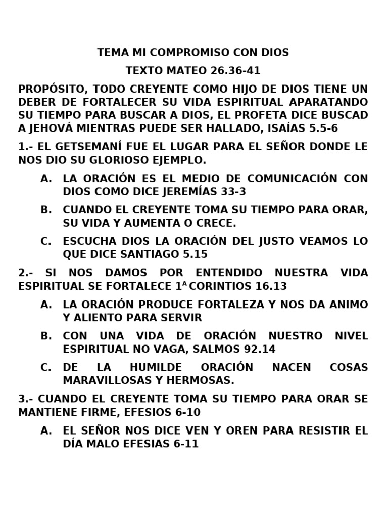 TEMA MI COMPROMISO CON DIOS | PDF