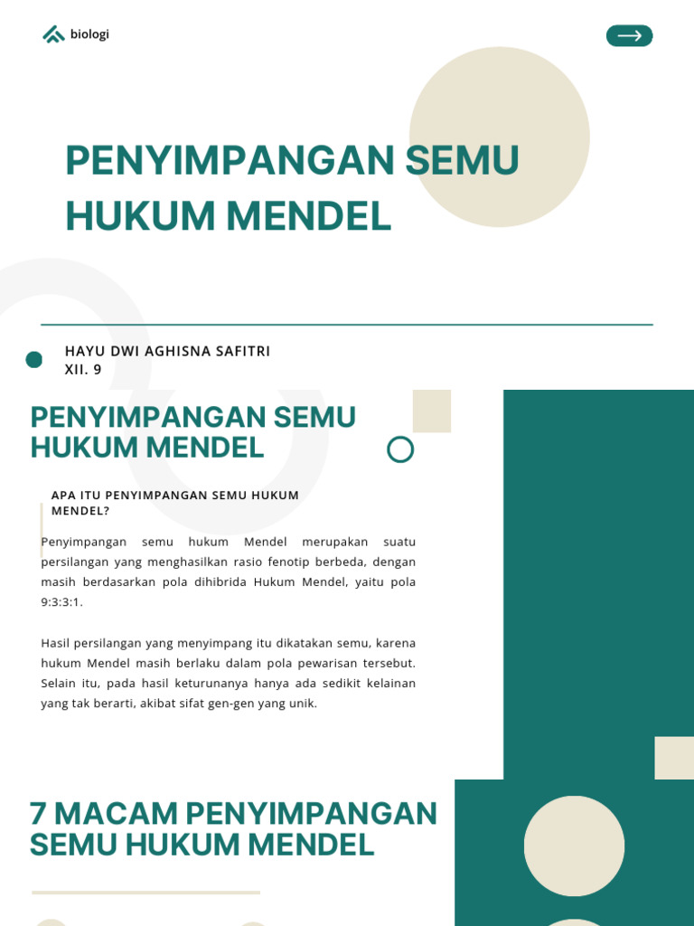 Penyimpangan Semu Hukum Mendel dalam Genetika | PDF