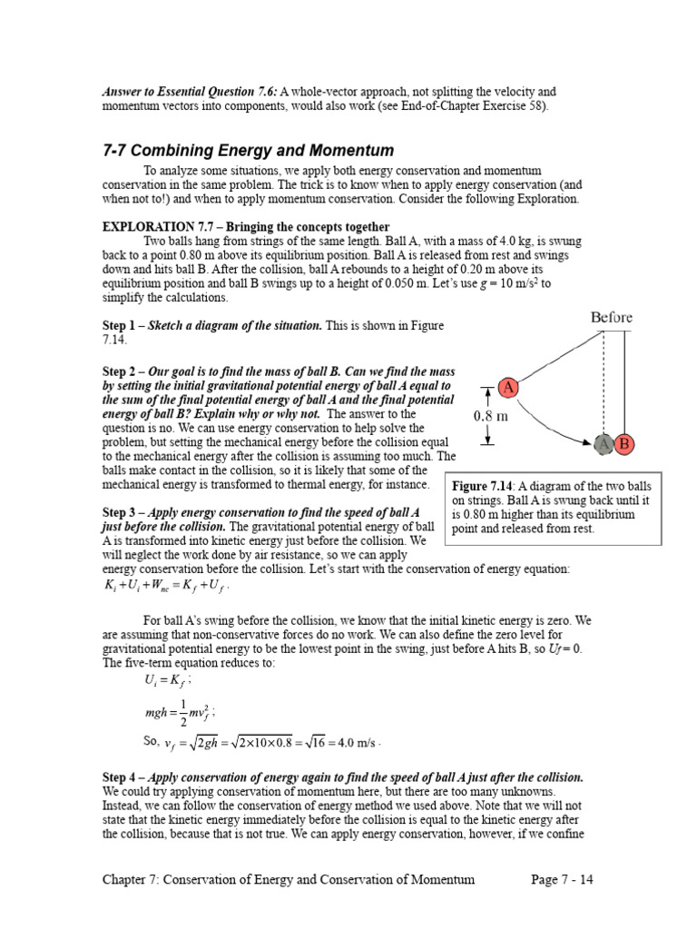 Energy and Momentum Conservation Analysis | PDF | Momentum | Collision