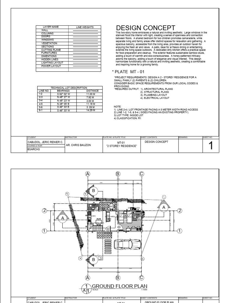 Cad - (Two-Storey Residential) | PDF | Door | Window