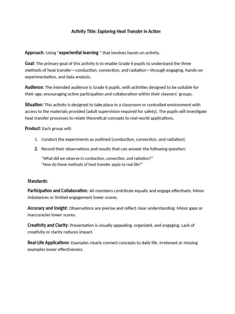 Performace Task in Edassl 2 | PDF | Heat Transfer | Heat