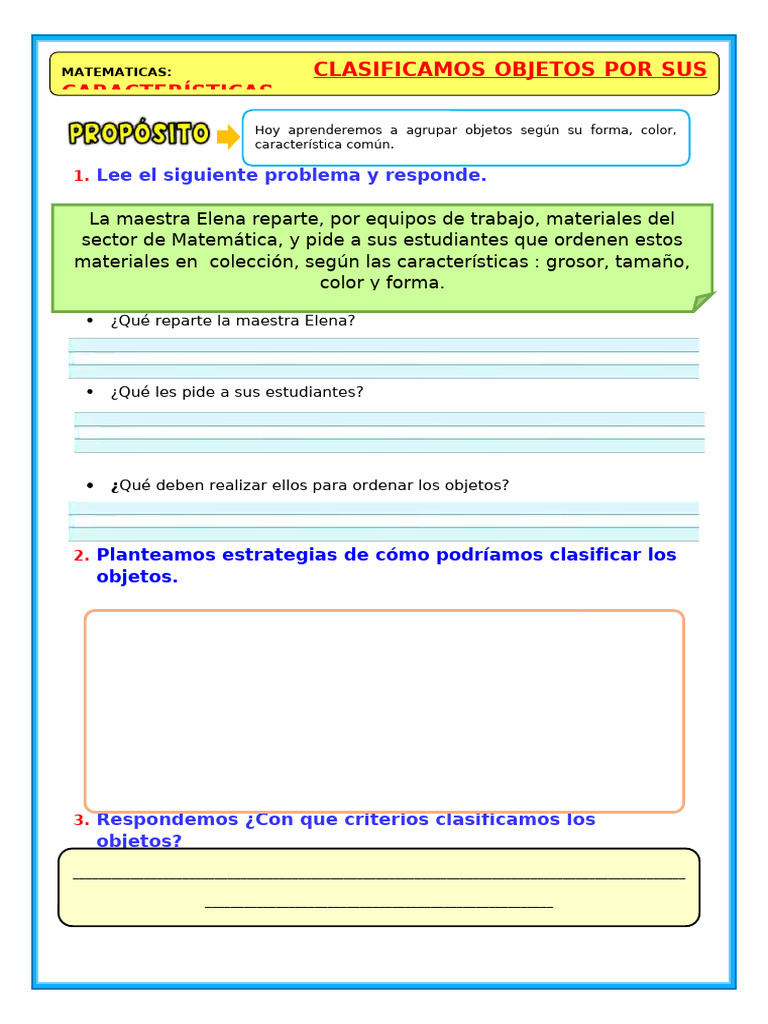 Clasificación de Objetos para Niños | PDF
