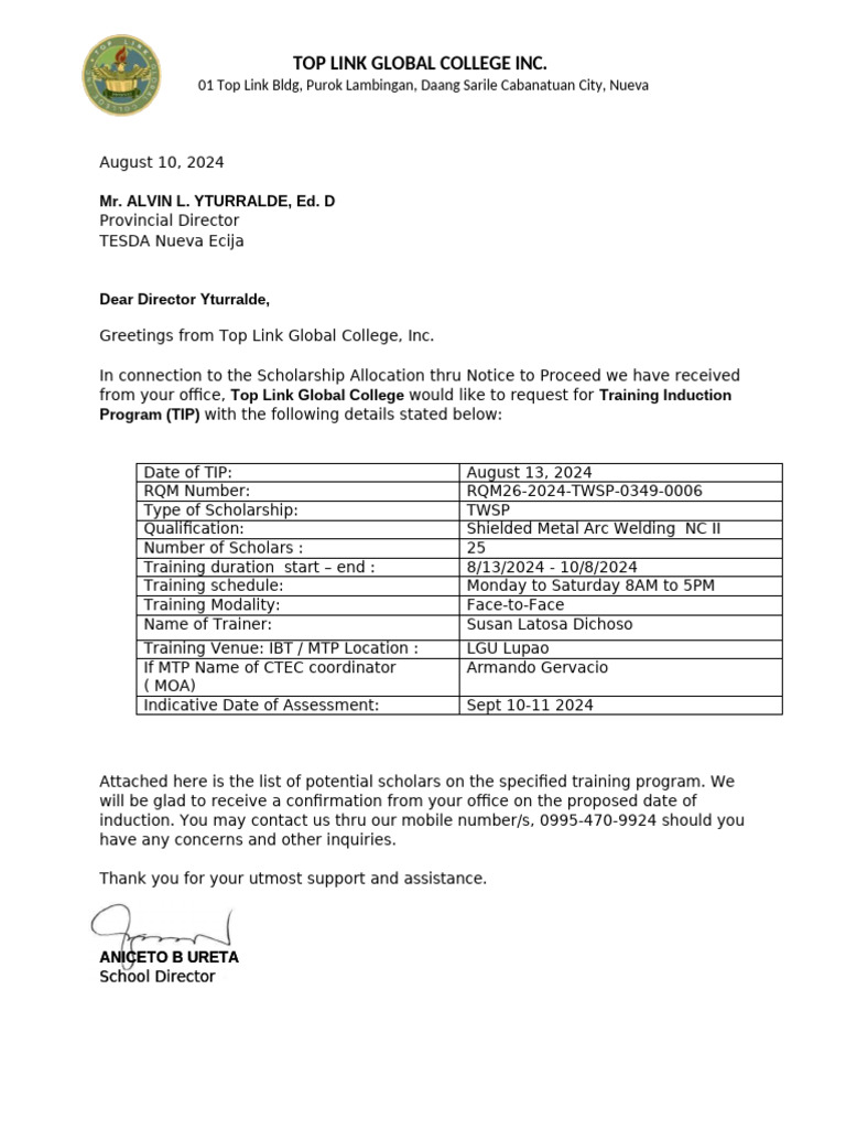 TIP Request-SMAW II-Lupao | PDF | Materials | Electricity