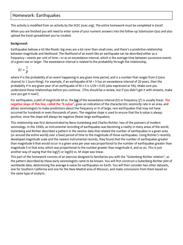 Activity Module 13 Earthquakes 1 2 2 | PDF | Earthquakes | Mathematics