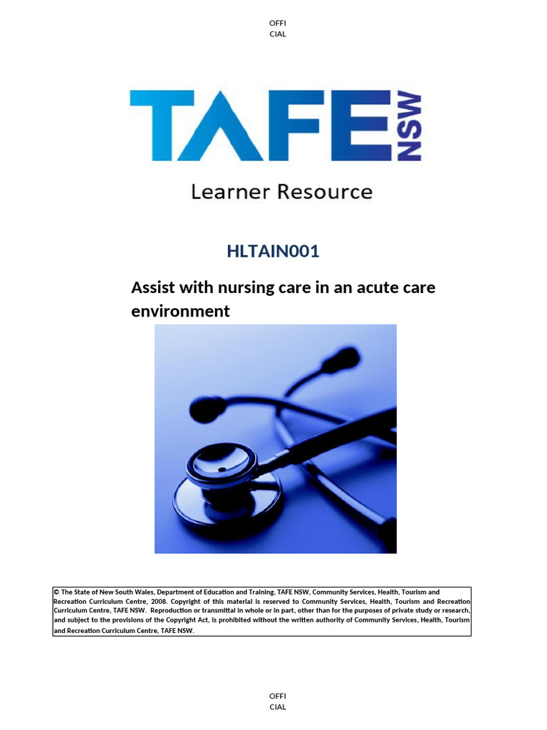 HLTAIN001 Acute Care Environment Resource Package | PDF | Urinary ...