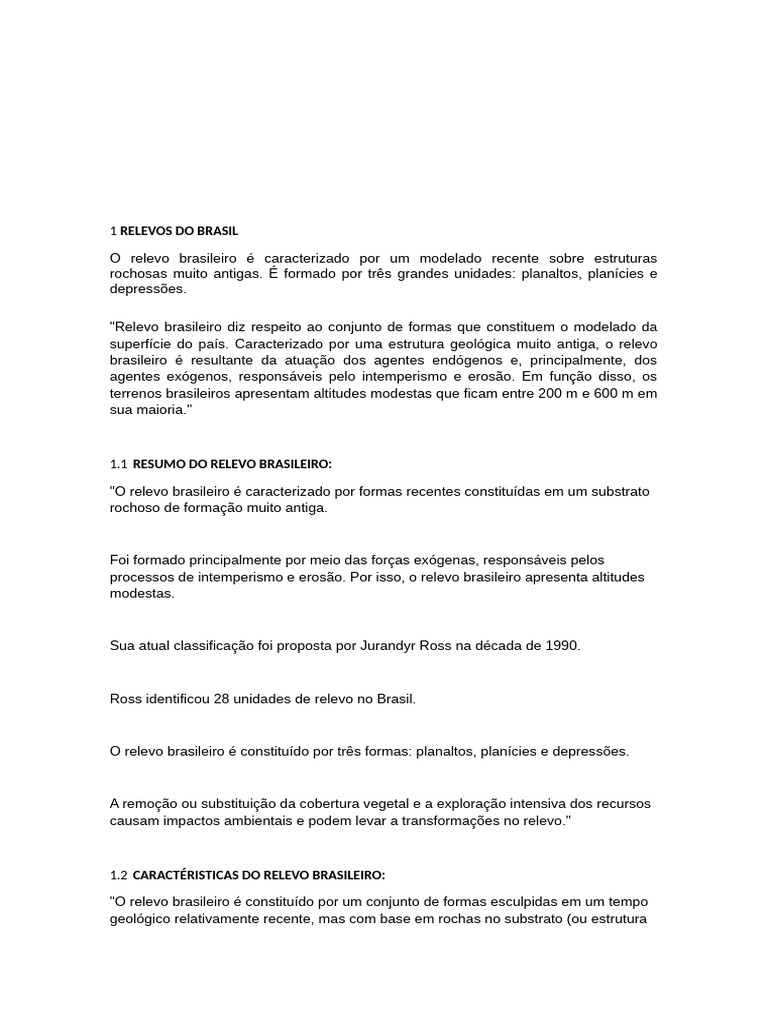 1 RELEVOS DO BRASIL NATHAN 2 | PDF | Geomorfologia | Terreno