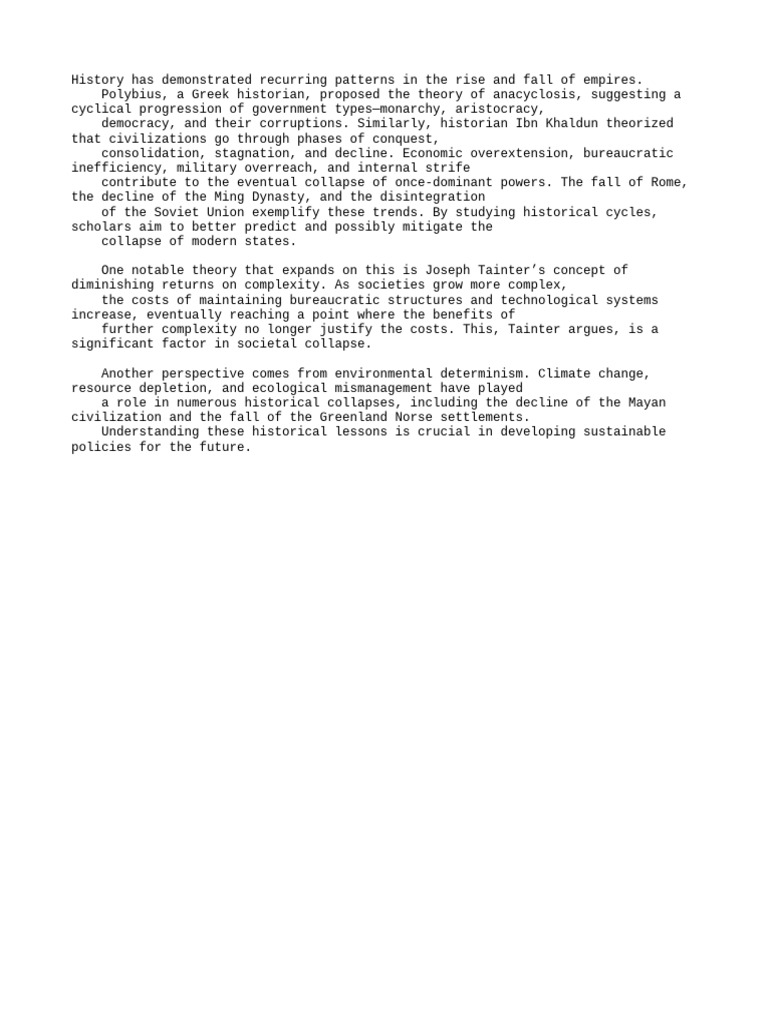 Historical Cycles and Empire Collapse | PDF